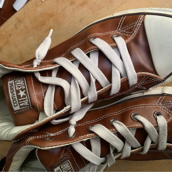 Shoes | Converse Chuck Taylor Dark Brown Leather Hi Top | Poshmark